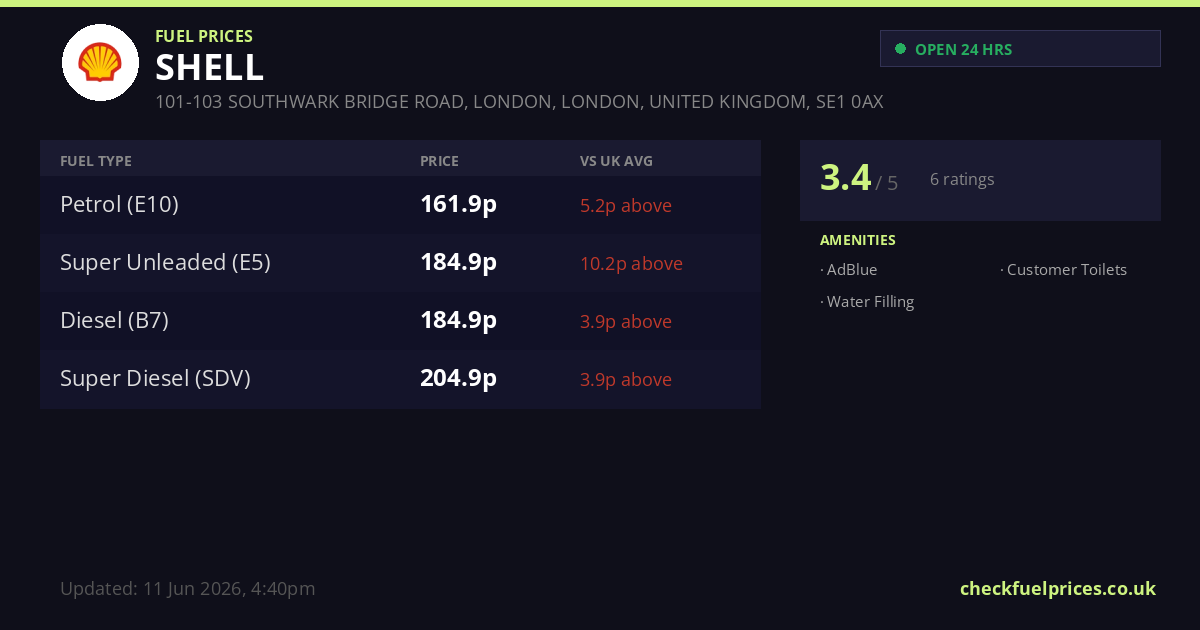 SHELL Bankside 101-103 SOUTHWARK BRIDGE ROAD, LONDON, LONDON, UNITED ...